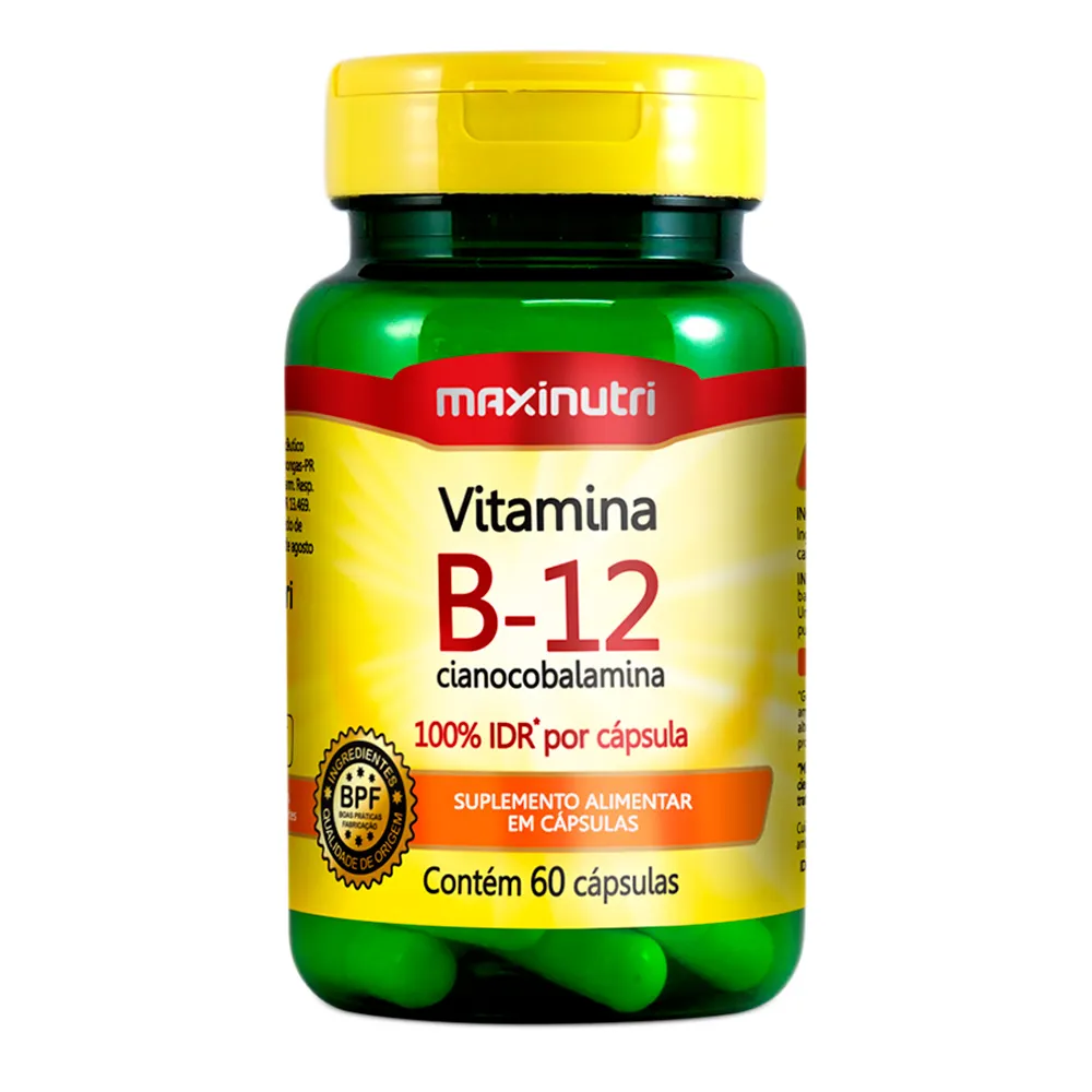 Vitaminas B12 Maxinutri com 60 Cápsulas - Drogaria Araujo