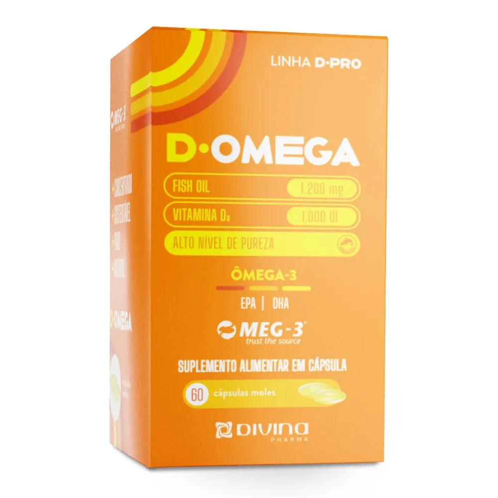 D Omega 3 + Vitamina D Divina Pharma com 60 Cápsulas - Drogaria Araujo