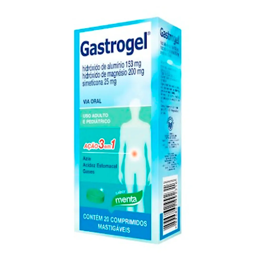 Gastrogel 3 em 1 Sabor Menta com 20 Comprimidos Mastigáveis - Drogaria ...
