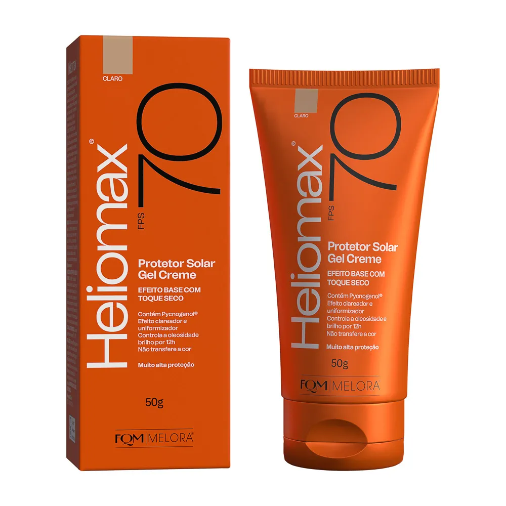 Heliomax Protetor Solar Gel Creme FPS 70 Cor Claro 50g - Drogaria Araujo
