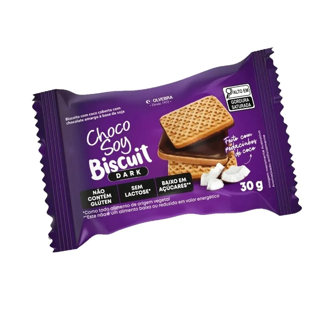 Biscoito Choco Soy Biscuit Dark 30g - Drogaria Araujo