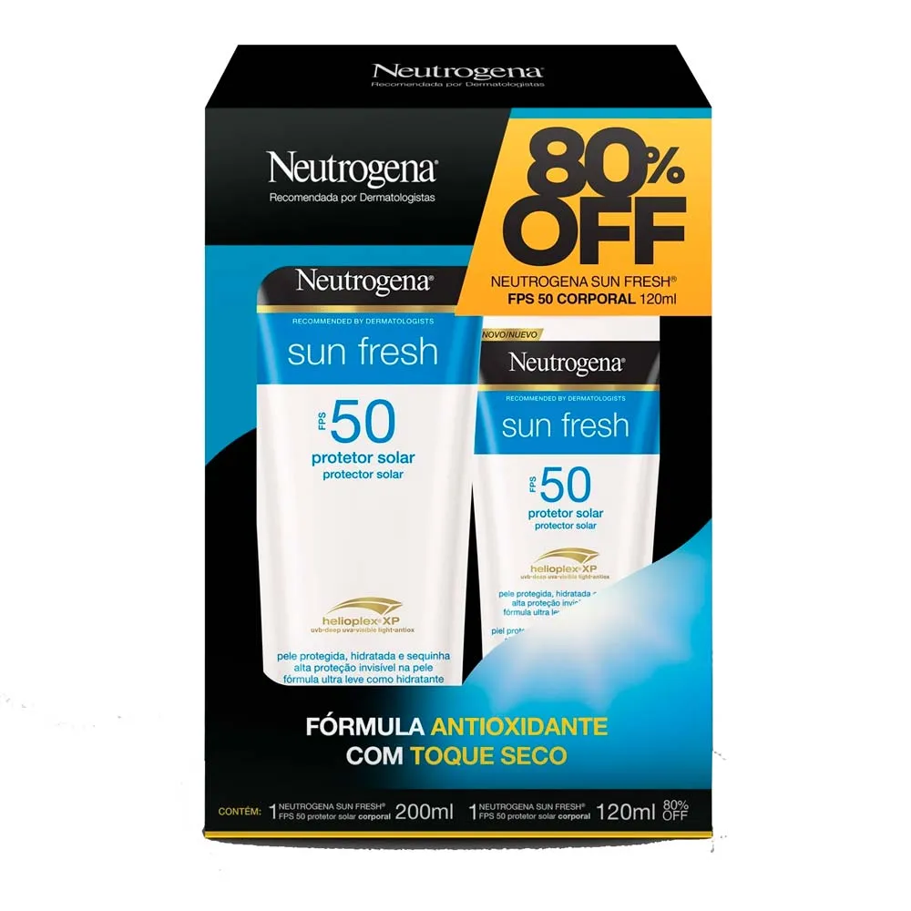 Neutrogena Sun Fresh Protetor Solar FPS50 200ml Neutrogena Sun Fresh Protetor Solar FS50 120ml ...