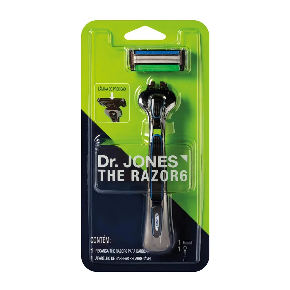Aparelho de Barbear The Razon 6 Lâminas Dr.Jones com 1 Unidade - Drogaria Araujo