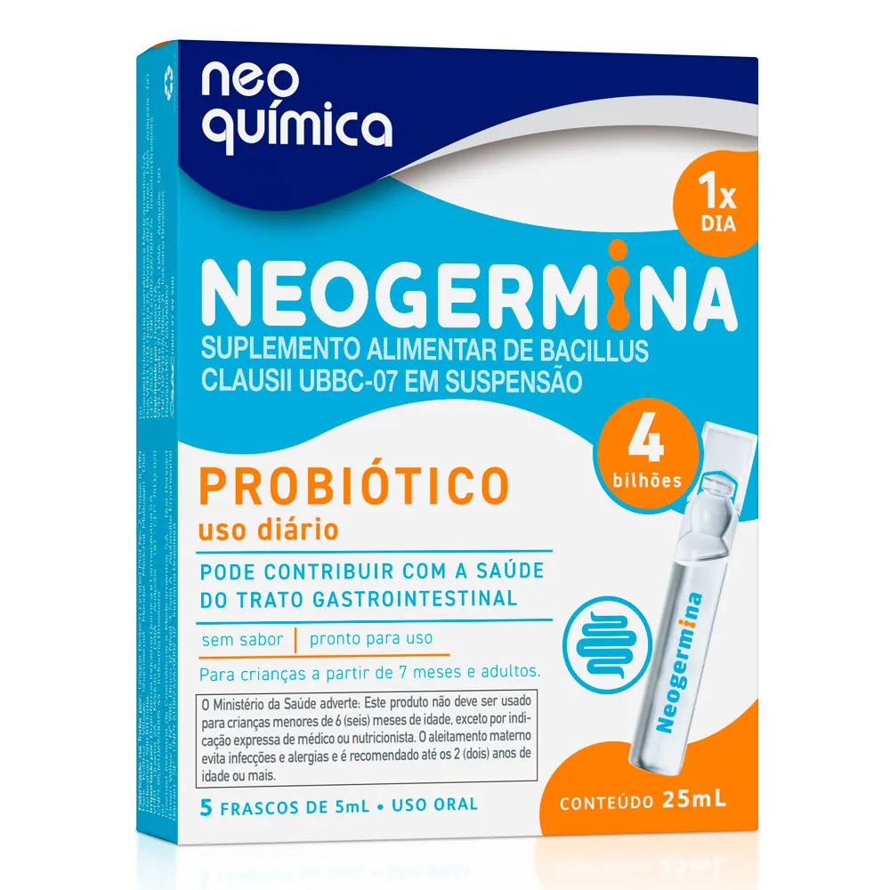 Neogermina Probiótico 4BI com 5 Flaconetes de 5ml cada - Drogaria Araujo