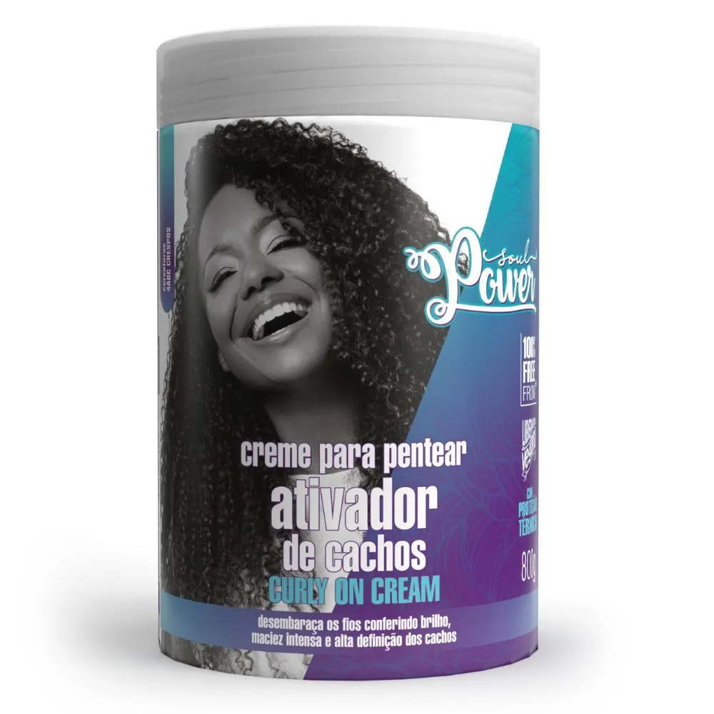 Creme para Pentear Soul Power Curly On Cream Ativador de Cachos 800g ...