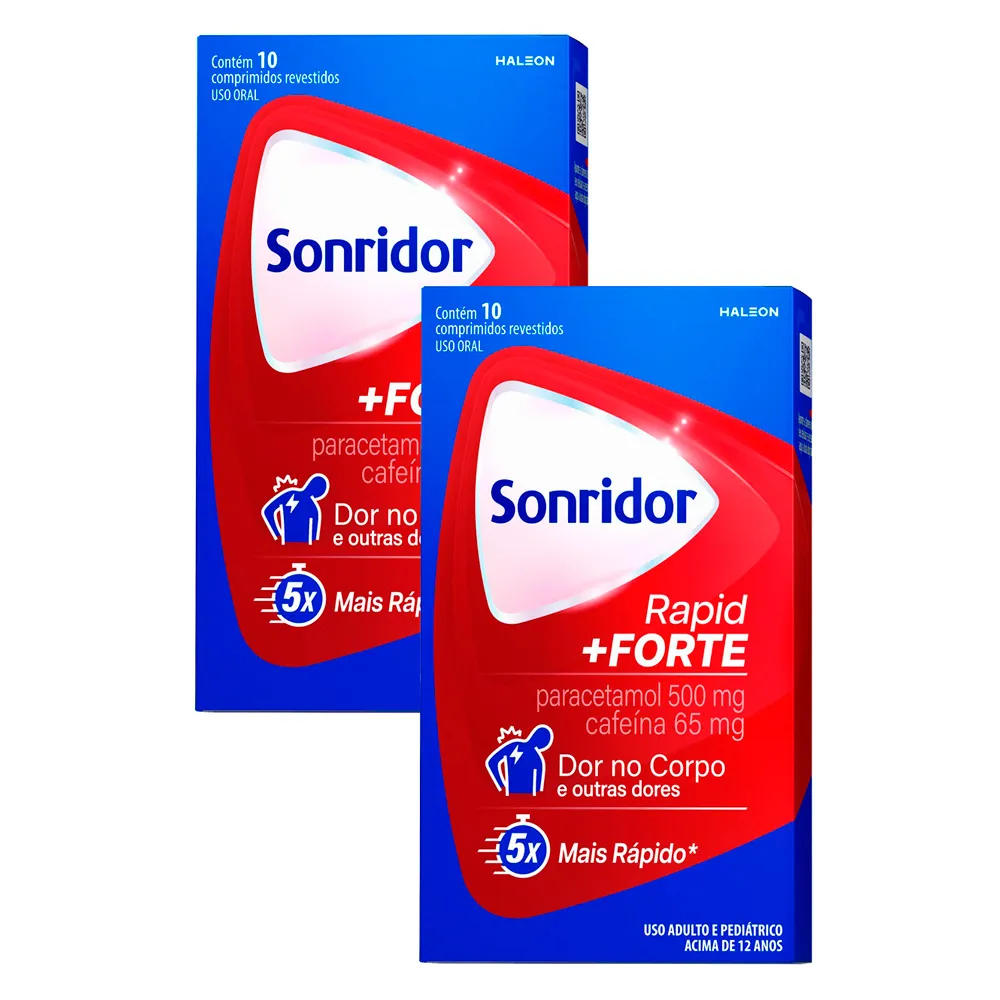 Kit 2 Sonridor Rapid + Forte Dor no Corpo com 10 Comprimidos Revestidos ...