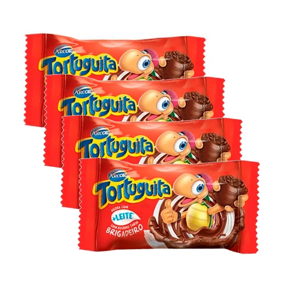 Kit 4 Chocolate Arcor Tortuguita Recheio Brigadeiro 15,5g - Drogaria Araujo