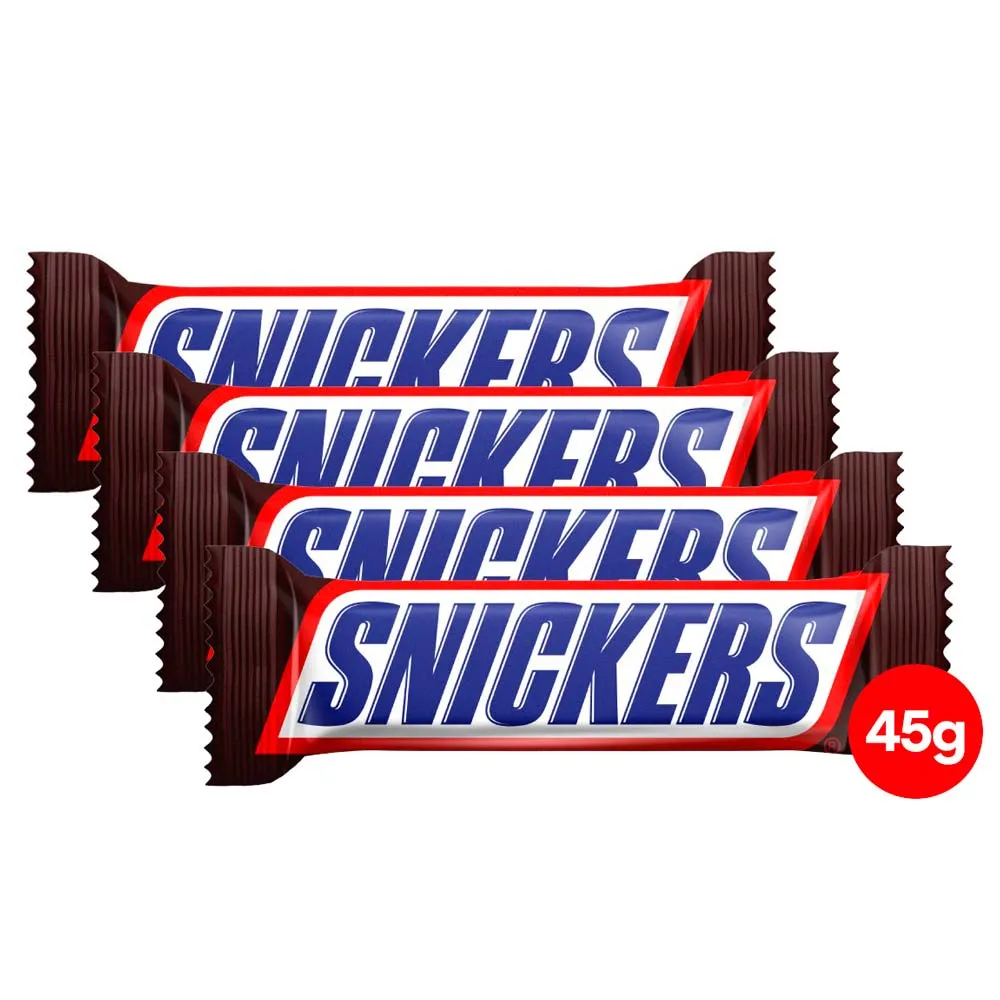 Kit 4 Chocolate Snickers Original 45g - Drogaria Araujo