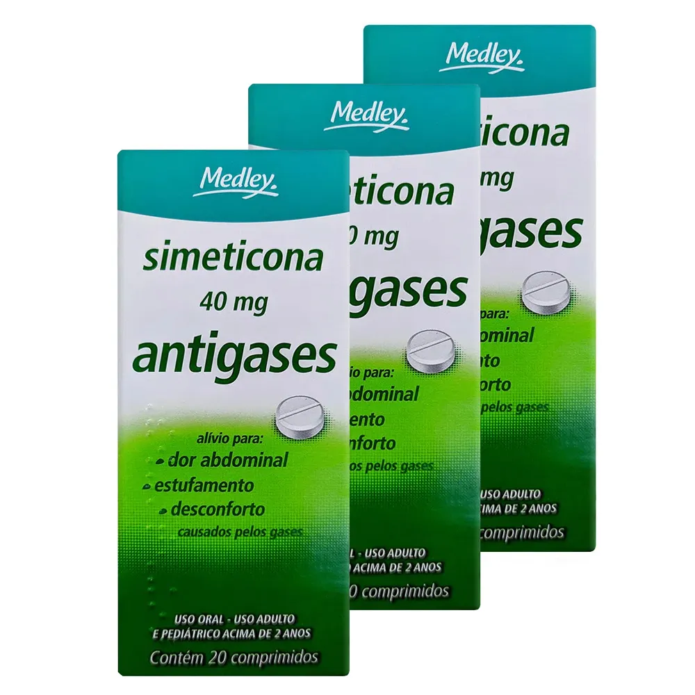 Simeticona 40mg Medley Genérico com 20 Comprimidos | Kit com três ...