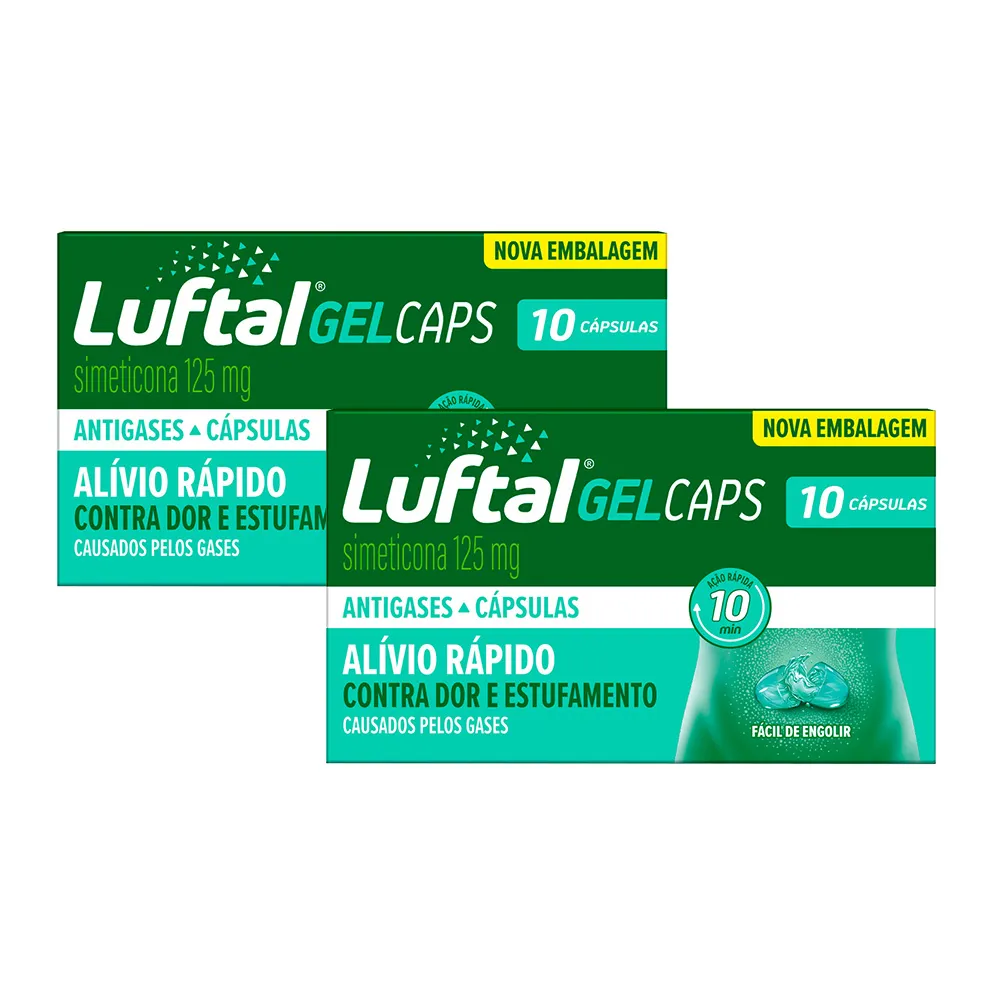 Kit 2 Luftal Gel Caps 125mg com 10 Cápsulas Gelatinosas - Drogaria Araujo