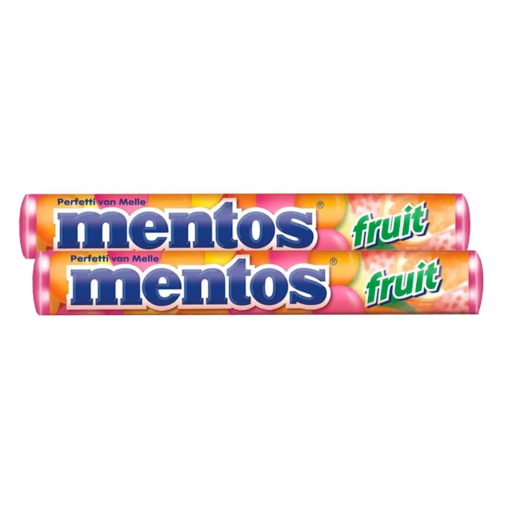 Kit 2 Balas Mastigáveis Mentos Fruit 38g - Drogaria Araujo