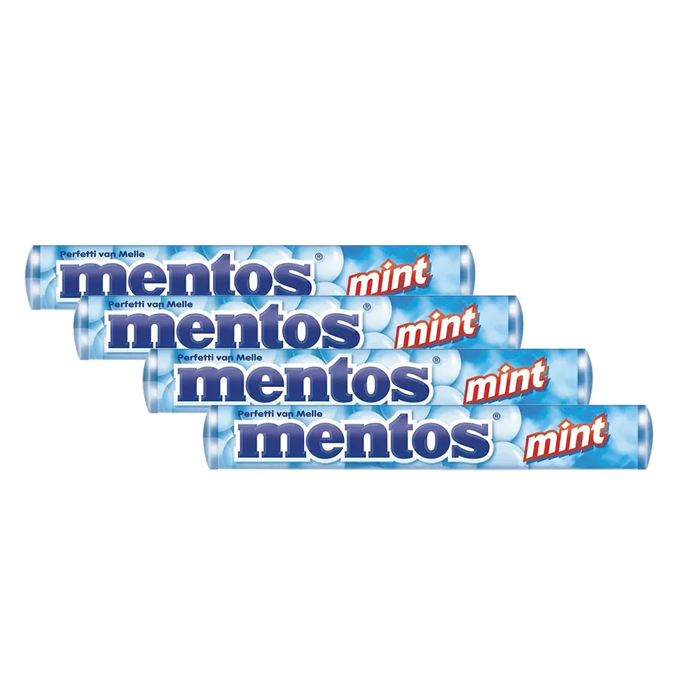 Kit 4 Balas Mastigáveis Mentos Mint 37,5g - Drogaria Araujo