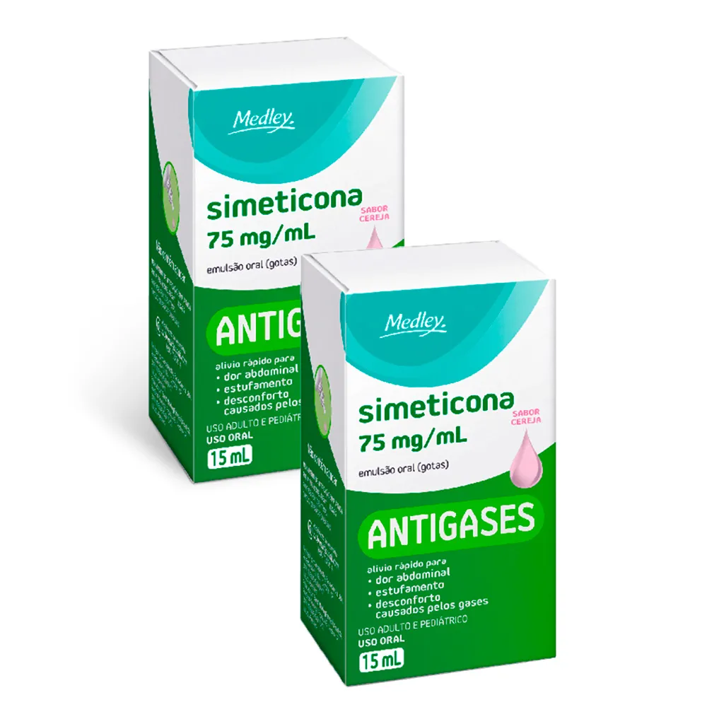 Kit 2 Simeticona 75mg/ml Medley Genérico Gotas com 15ml - Drogaria Araujo