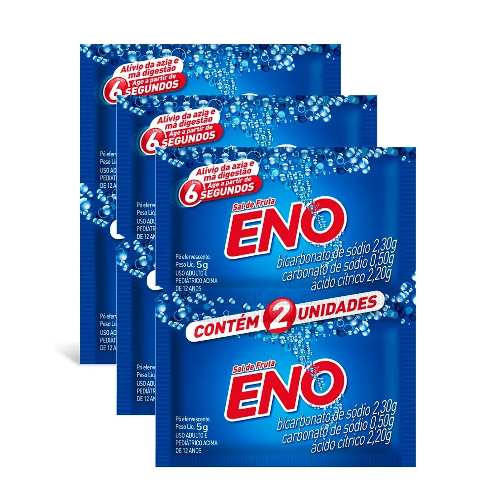 Kit 3 Sal de Fruta Eno Tradicional com 2 Envelopes de 5g cada ...