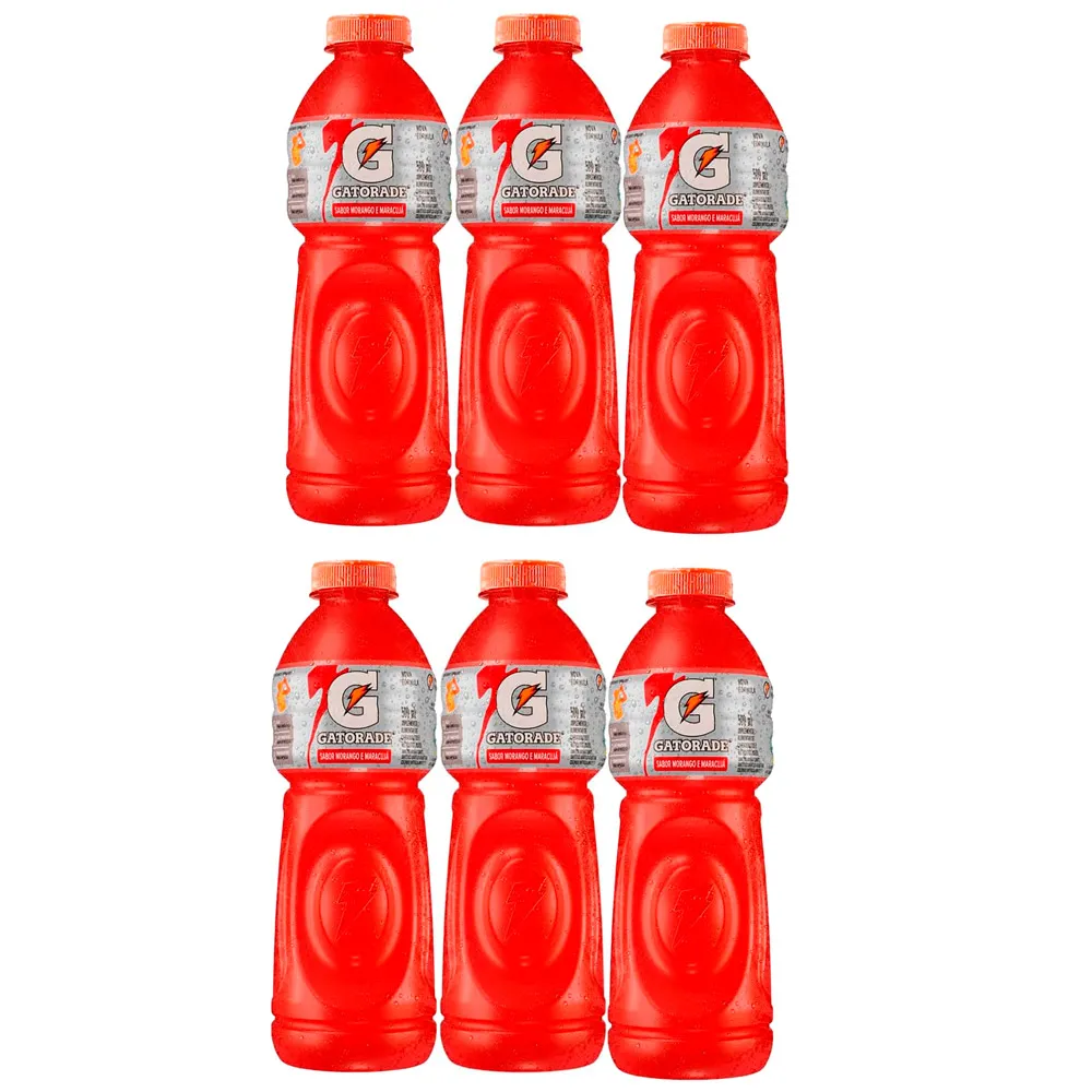 Kit 6 Gatorade Morango e Maracujá 500ml - Drogaria Araujo
