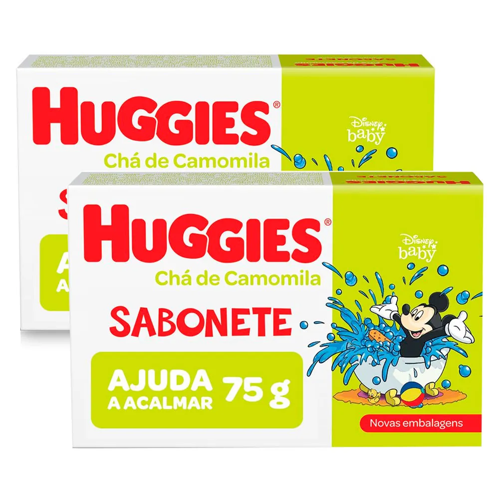 Kit 2 Sabonete em Barra Infantil Huggies Chá de Camomila 75g - Drogaria ...