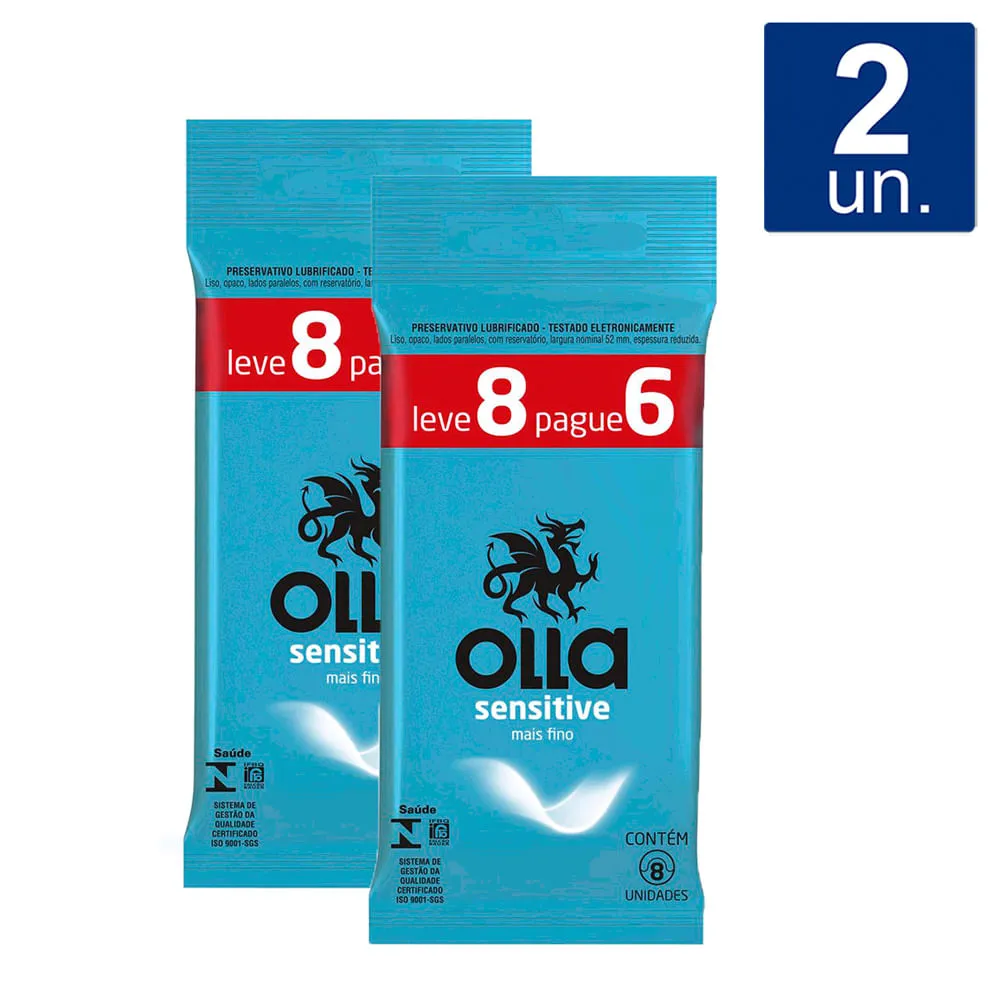 Kit 2X Preservativo Olla Sensitive Leve 8 Pague 6 - Drogaria Araujo