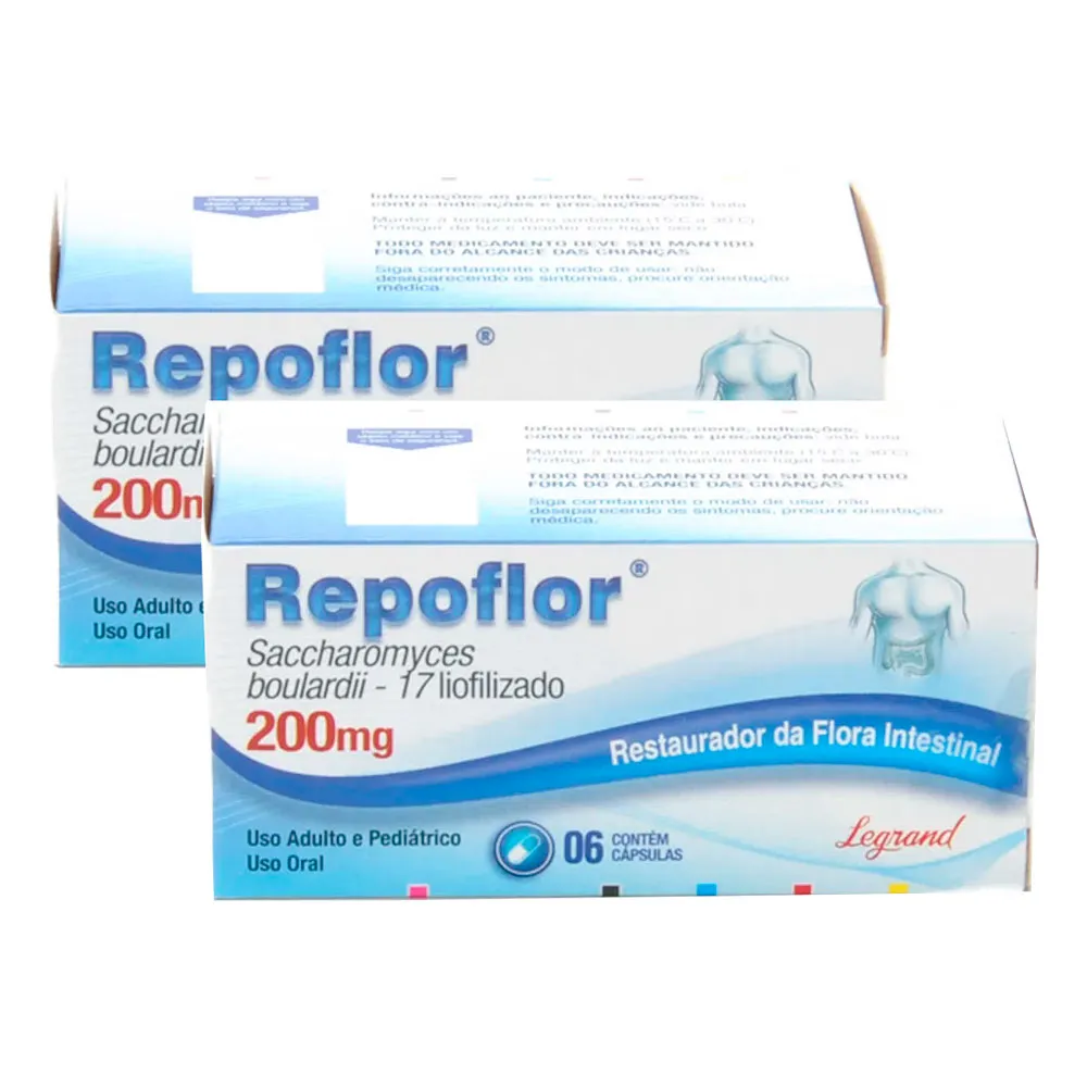 Kit 2 Repoflor 200mg frasco com 6 Cápsulas - Drogaria Araujo