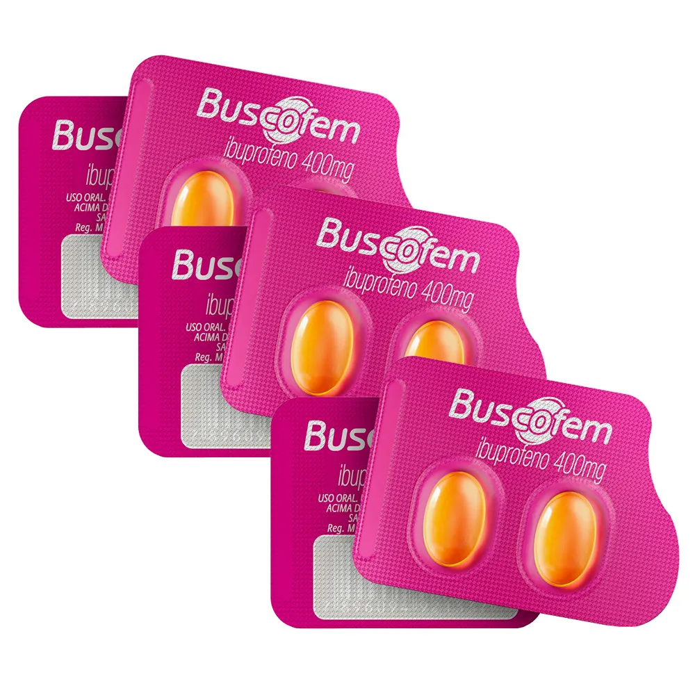 Kit 3 Buscofem 400mg Envelope com 2 Cápsulas - Drogaria Araujo