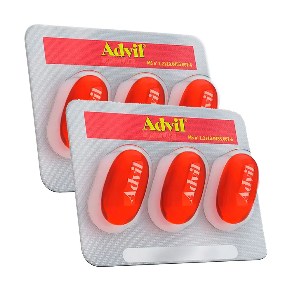 Kit 2 Advil 400mg Cartela com 3 Cápsulas Líquidas - Drogaria Araujo