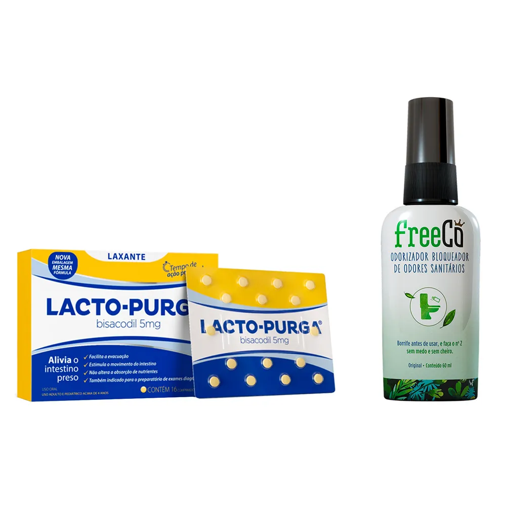 Kit Lacto Purga Laxante 5mg com 16 Comprimidos Revestidos e Bloqueador ...