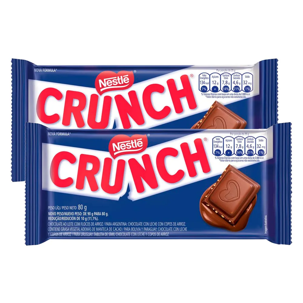 Kit 2 Chocolate Nestlé Crunch 80g - Drogaria Araujo