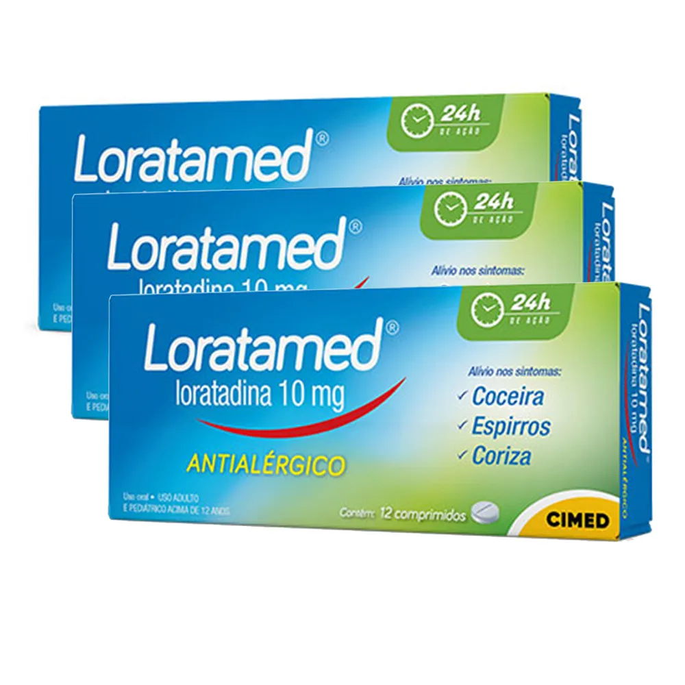 Kit 3 Loratamed 10mg 12 Comprimidos - Drogaria Araujo