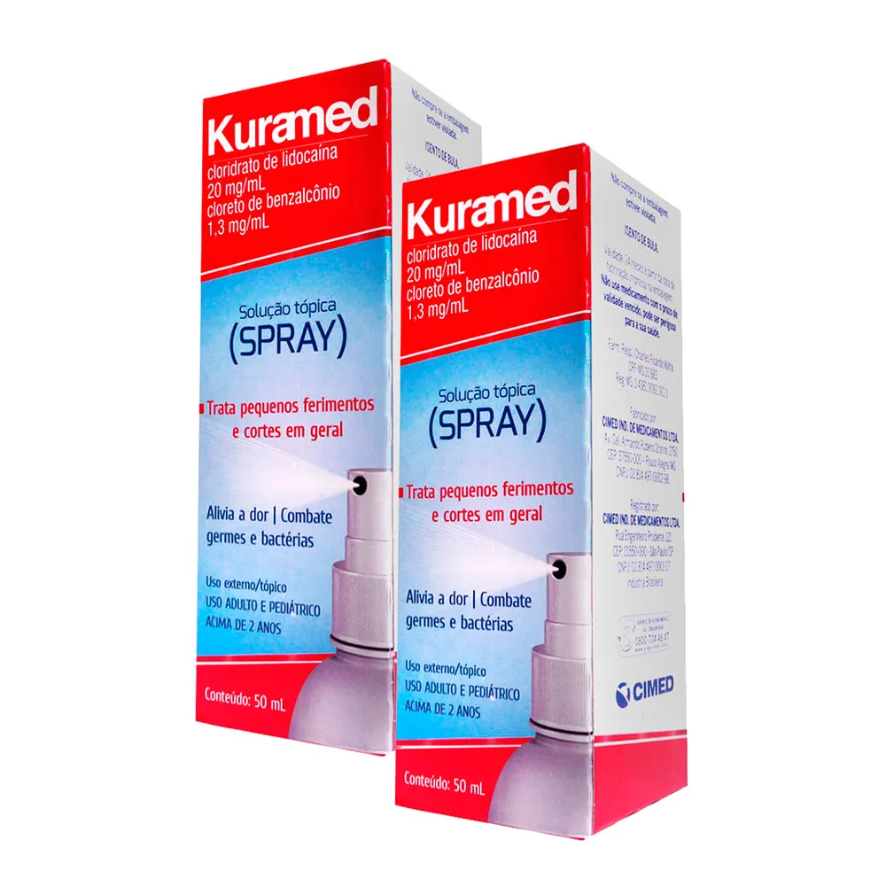 Kit 2 Antisséptico Kuramed Spray 50ml - Drogaria Araujo