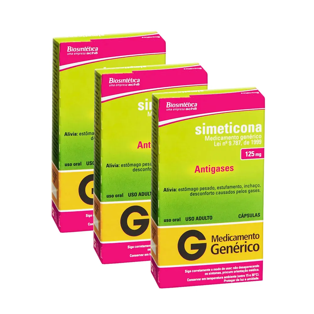 Kit 3 Simeticona 125mg Biosintética Genérico com 10 Cápsulas - Drogaria ...