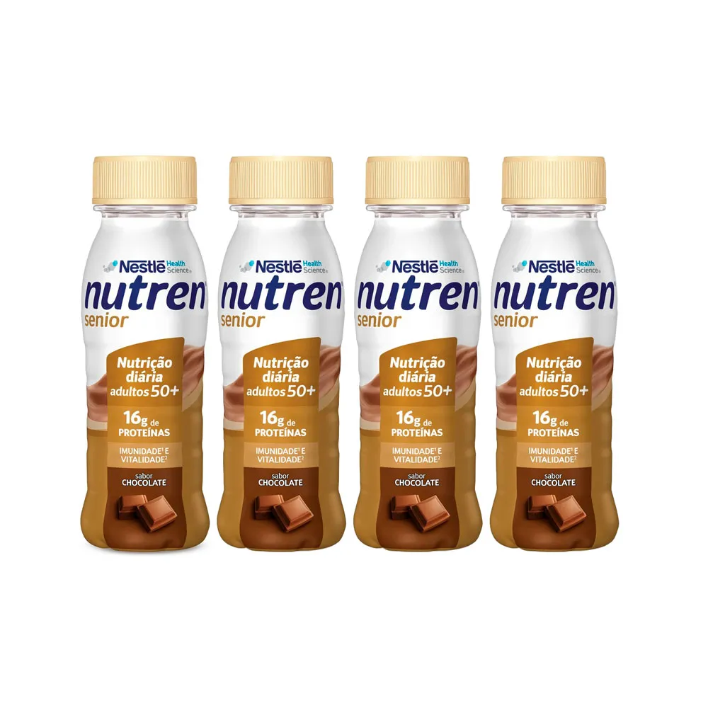 Kit 4 Nutren Senior Complemento Alimentar Chocolate 200ml - Drogaria Araujo