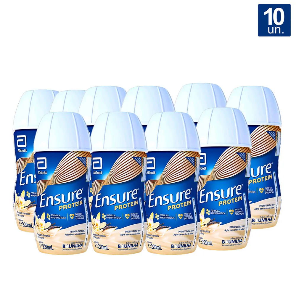 Kit 10 Suplemento Adulto Ensure Protein Sabor Baunilha 220ml - Drogaria ...