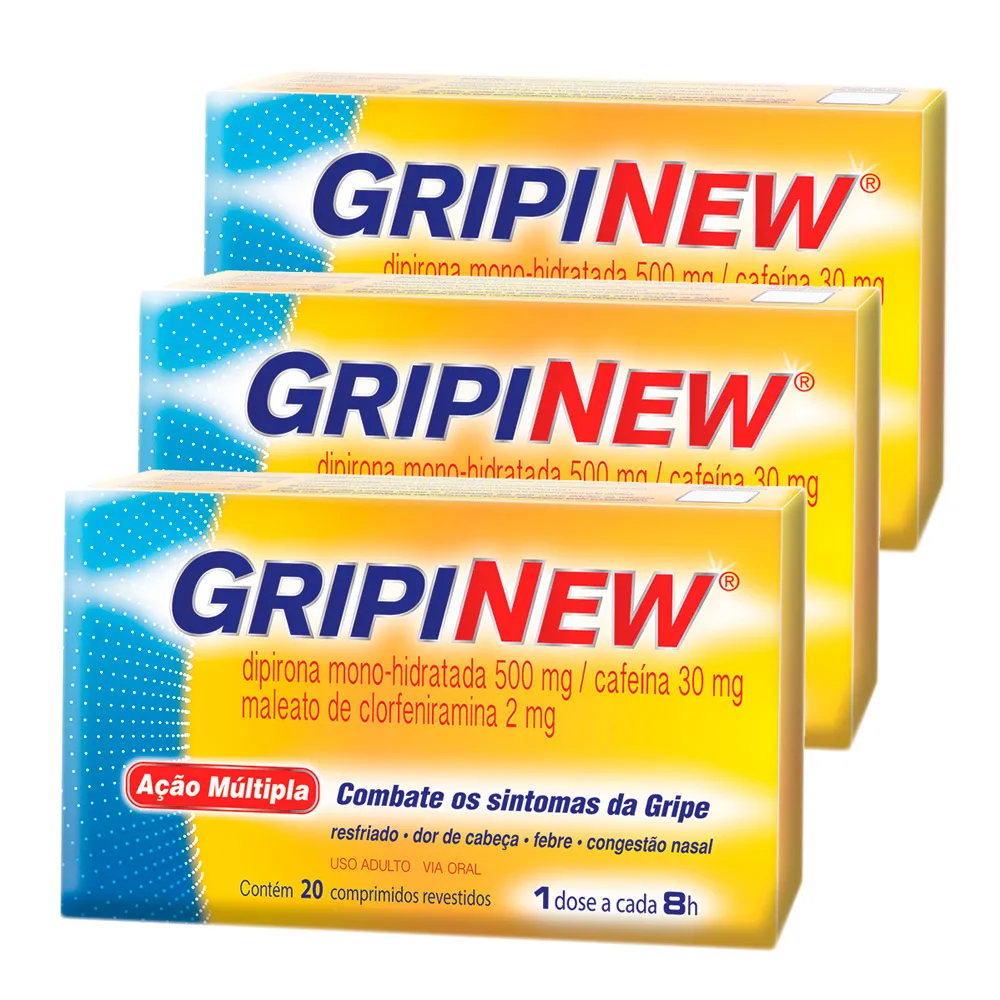 Kit 3 Gripinew com 20 Comprimidos - Drogaria Araujo