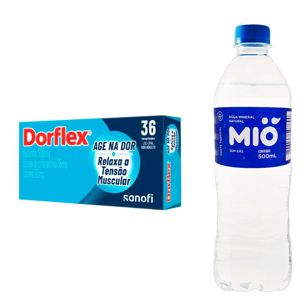 Kit Analgésico Dorflex 36 Comprimidos e Água Mineral Mió Natural 500ml - Drogaria Araujo