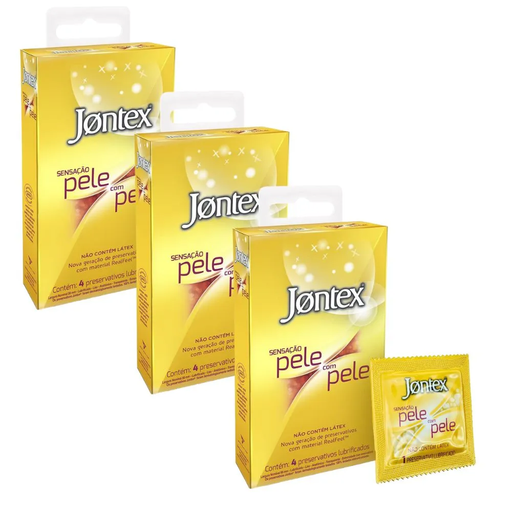 Kit 3 Preservativo Jontex Sensação Pele com Pele 4 Unidades - Drogaria ...