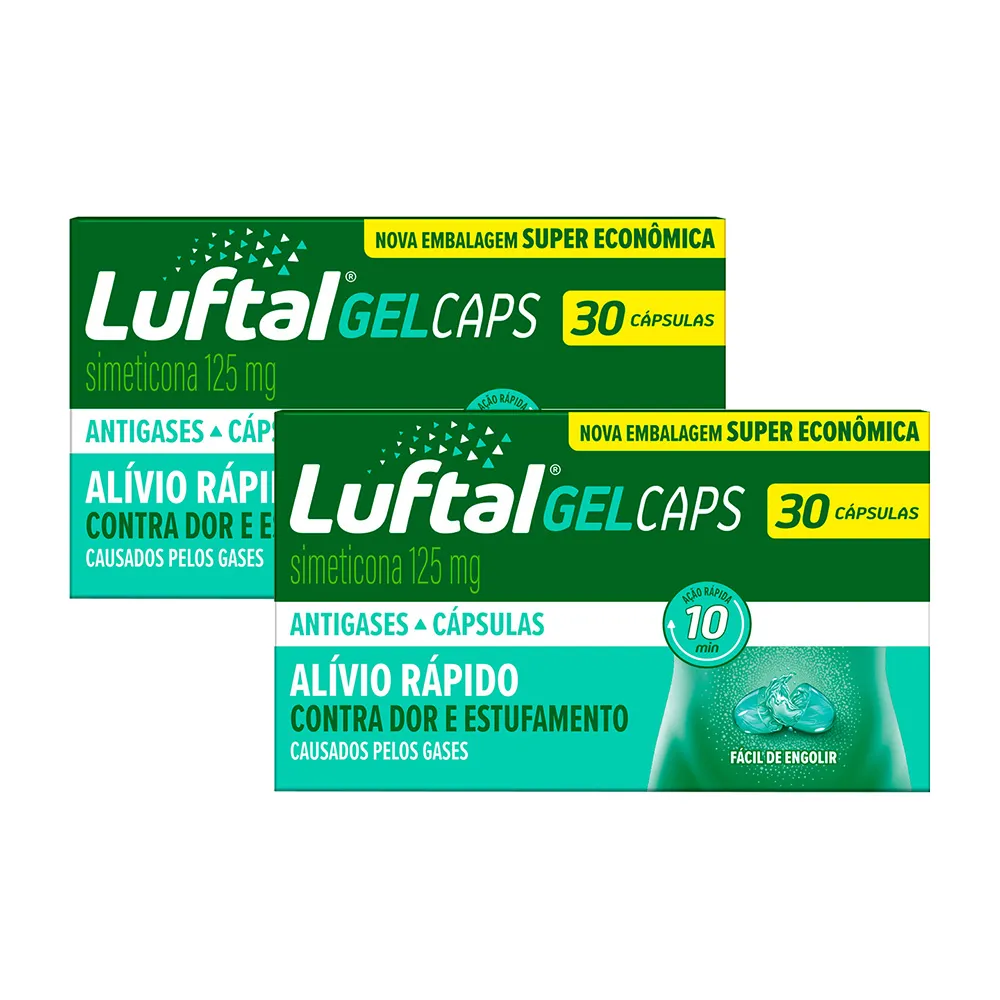 Kit 2 Luftal Gel Caps Simeticona 125mg 30 Cápsulas Gelatinosas ...