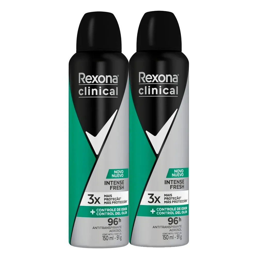 Kit 2 Desodorante Rexona Clinical Intense Fresh 150ml - Drogaria Araujo